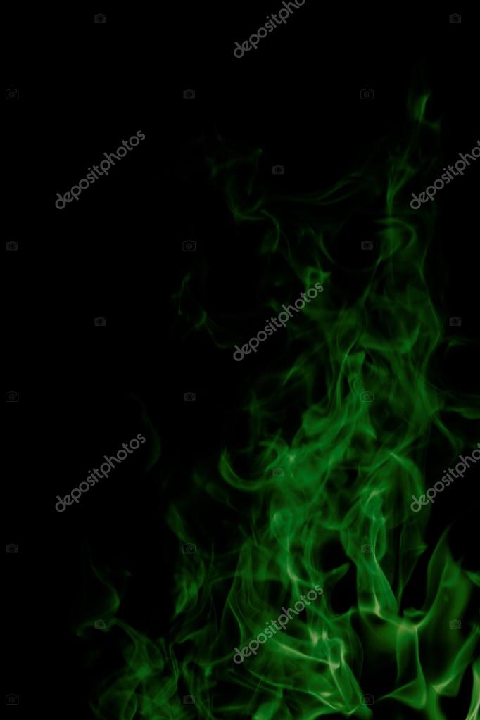 Green Flame White Background
