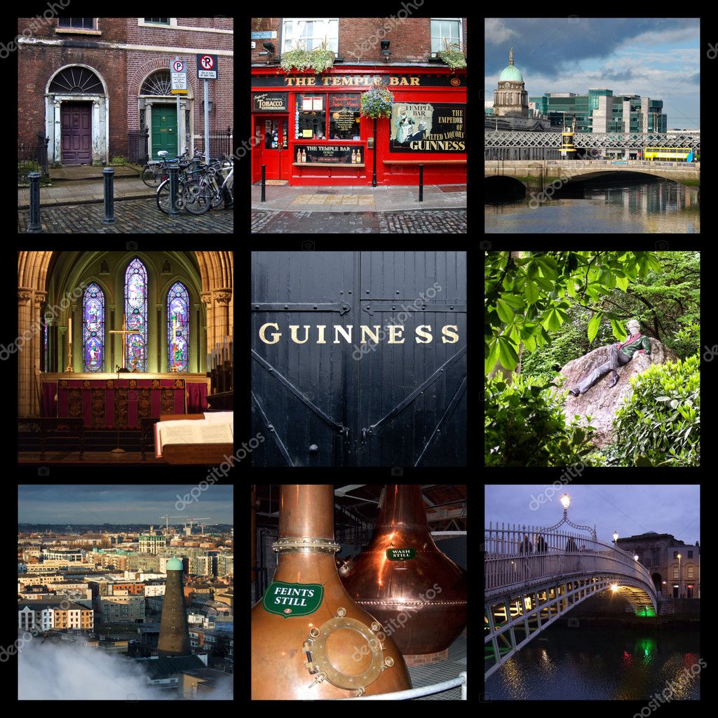 Collage of Dublin landmarks and attractions – Stock Editorial Photo ...