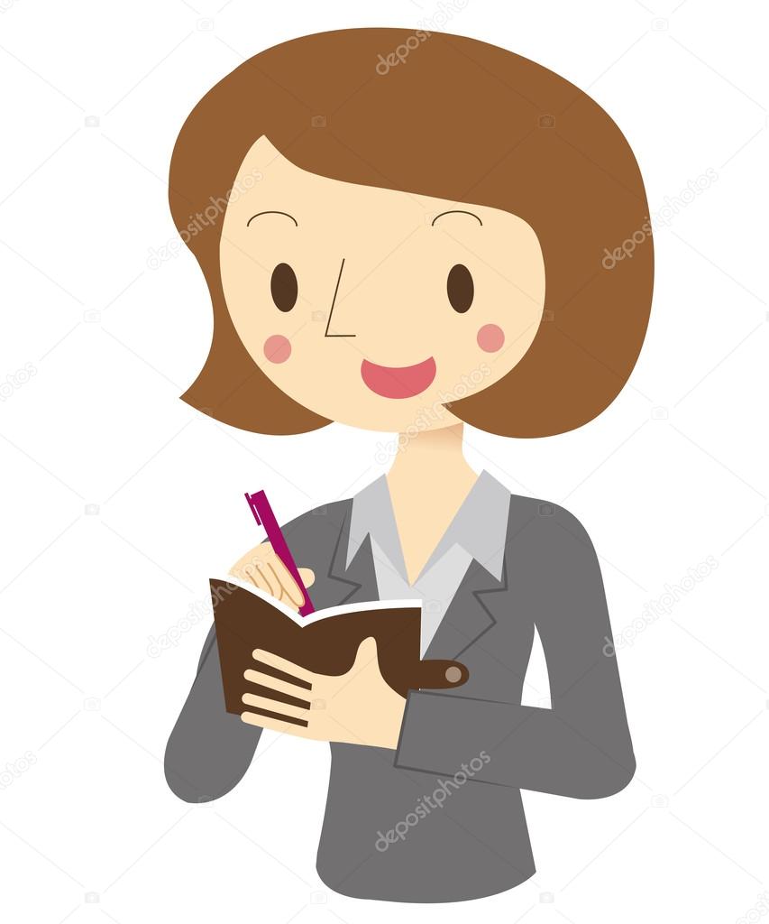 Mujer tomando notas en un cuaderno — Archivo Imágenes Vectoriales ...