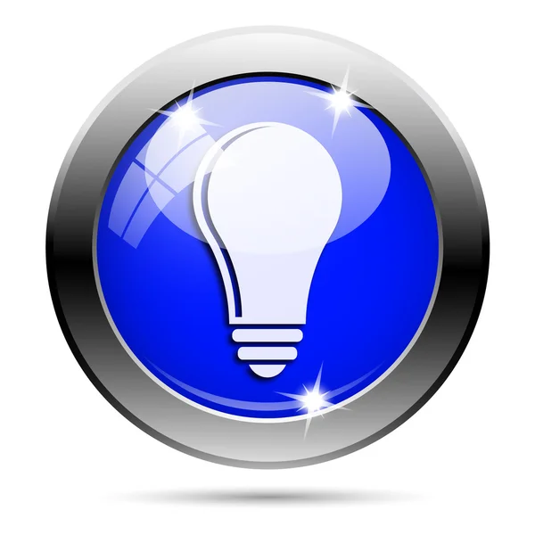 Light bulb Icon blue glass, isolated on white background — Stock Photo ...