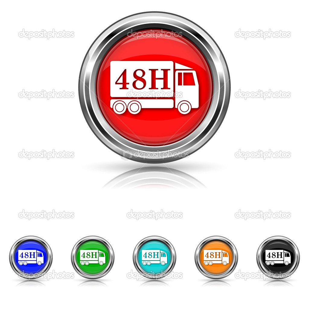 48H delivery truck icon - six colours set — Stock Vector © valentint ...
