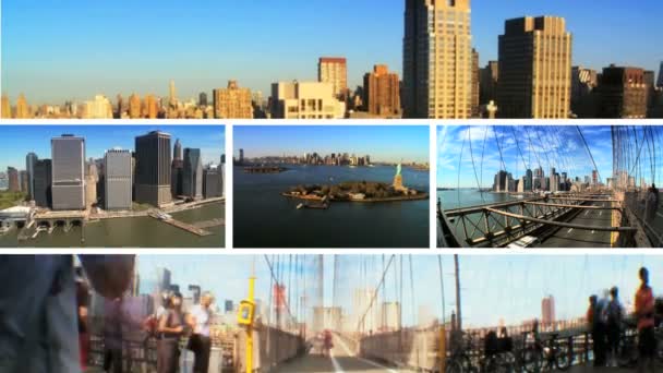 Montage view of New York City lower Manhattan — Stock Video