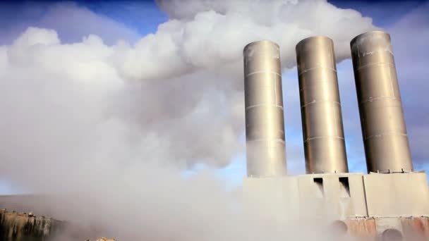 Steam from Geothermal Power Plant Chimneys — Stock Video © Spotmatik ...