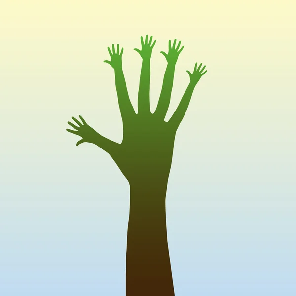 Illustration of abstract hand tree — Stock Vector © dvargg #3098737