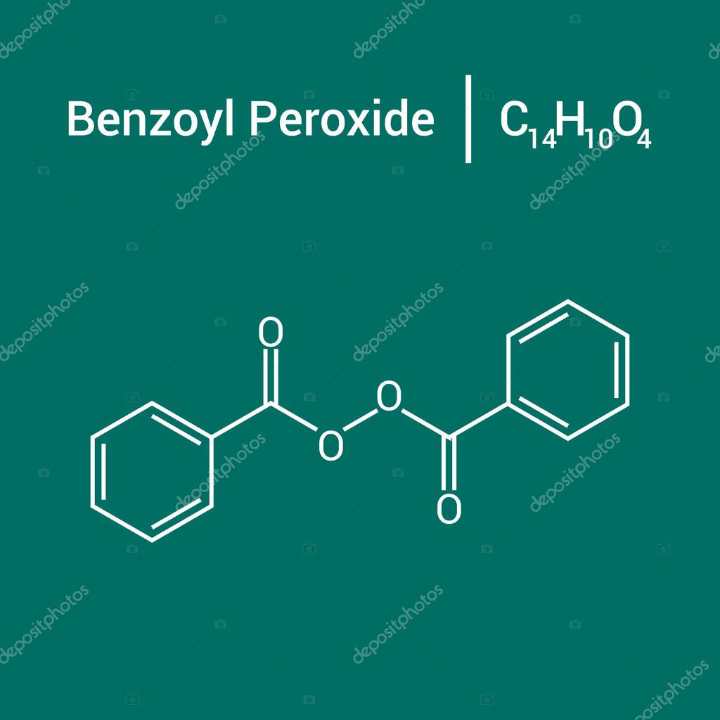estructura química del peróxido de benzoilo (C14H10O4) 2022