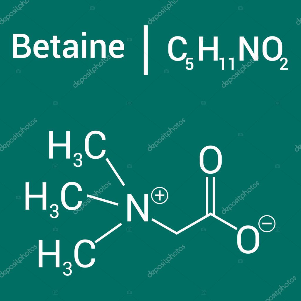 estructura química de la betaína (C5H11NO2) 2025