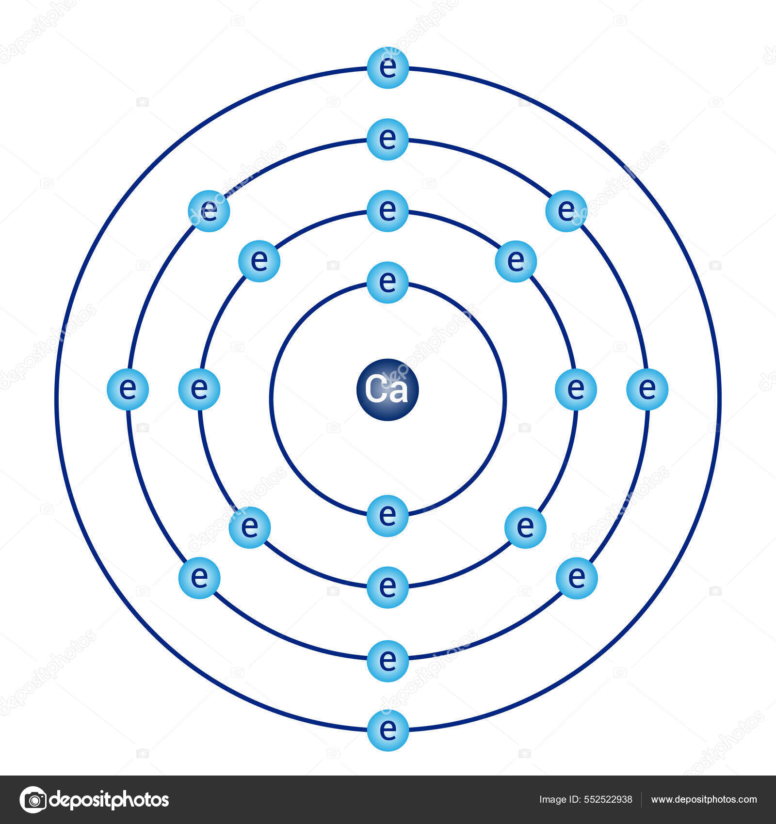 Diagrama Modelo Bohr Calcio Física Atómica vector, gráfico vectorial ...