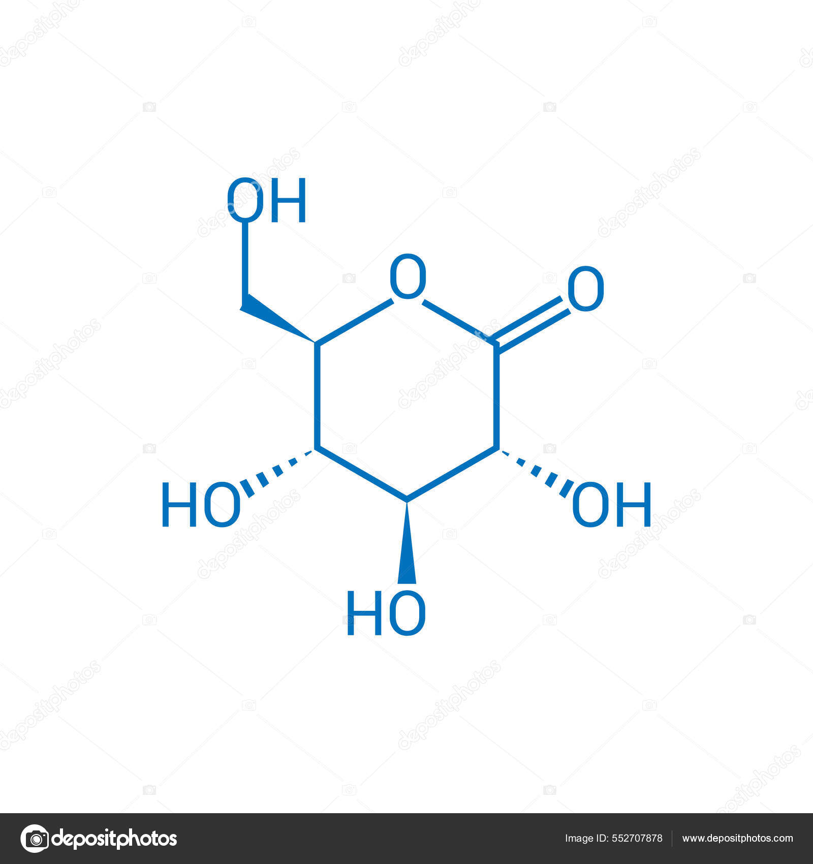Chemical Structure Glucono Delta Lactone C6H10O6 Stock Vector by ...