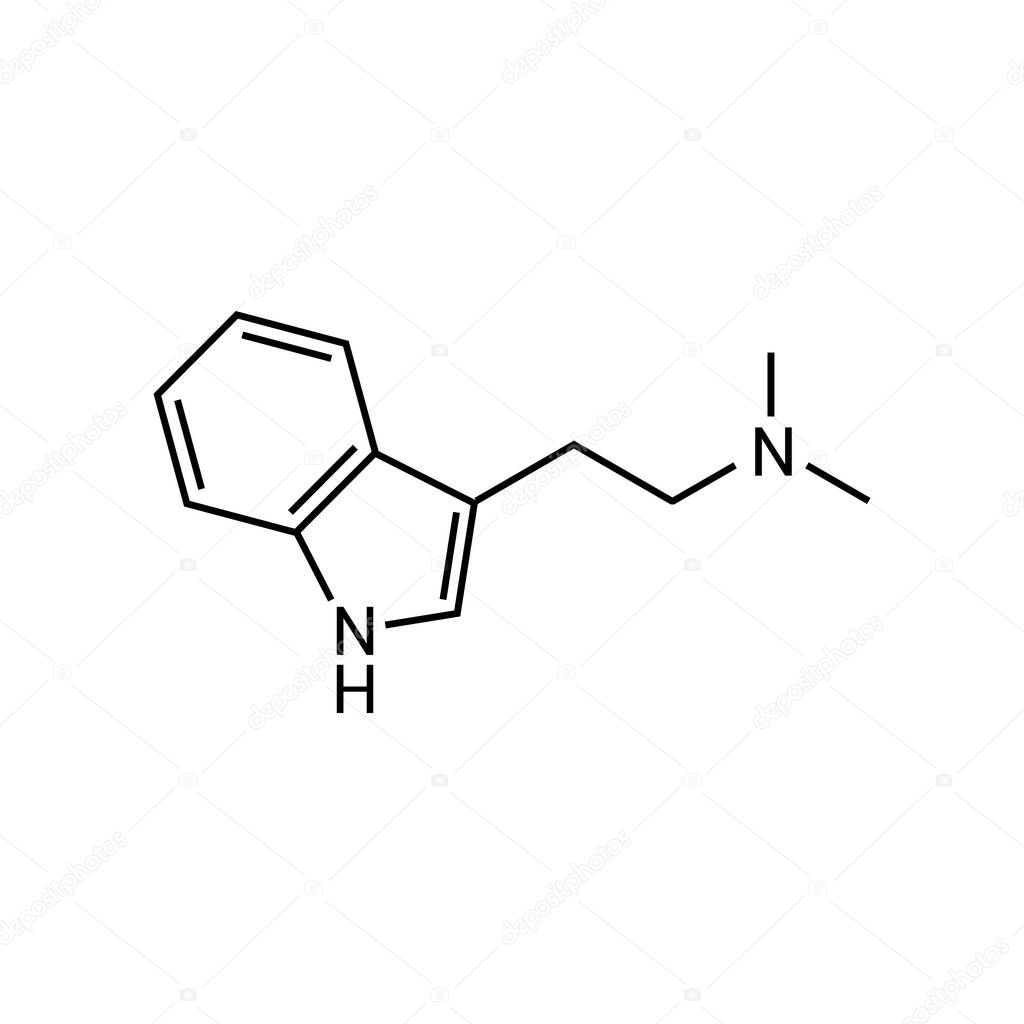 estructura química de N, N-dimetiltriptamina (C12H16N2) 2022