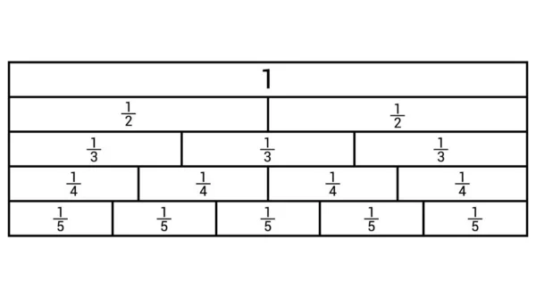 Equivalent Fractions Chart One Eighth Stock Vector by ©zizou07 516609056