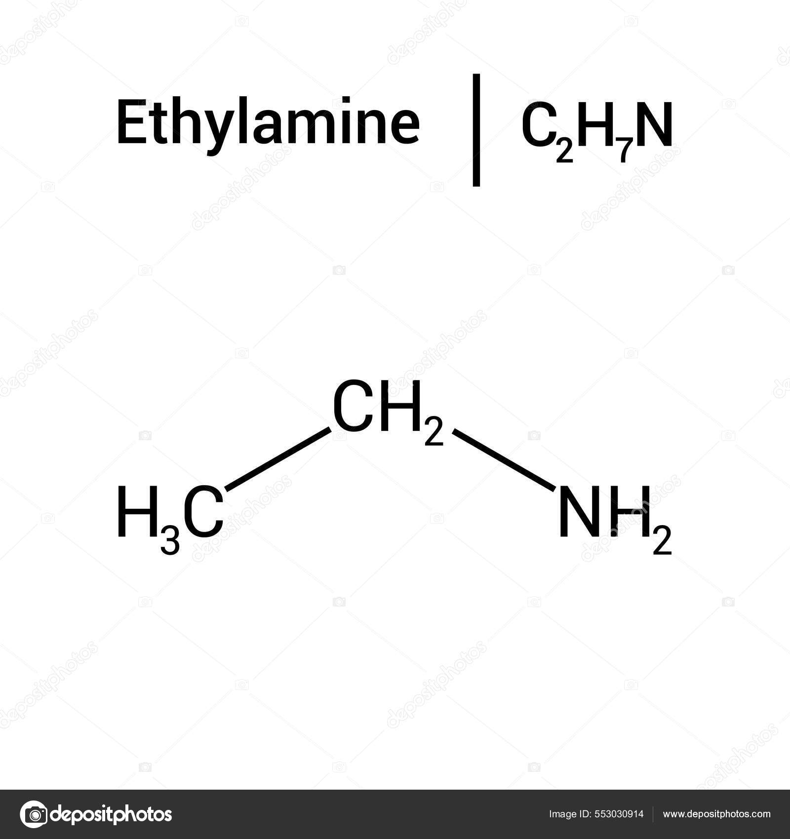 Estructura Química Etilamina C2H7N vector, gráfico vectorial © zizou07 ...