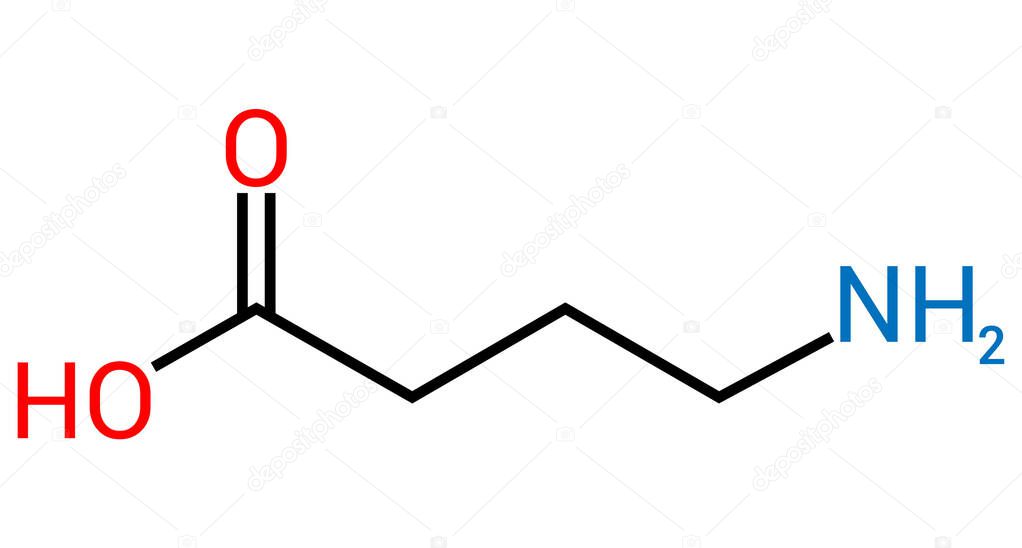 estructura química del ácido gamma-aminobutírico o GABA (C4H9NO2) 2022