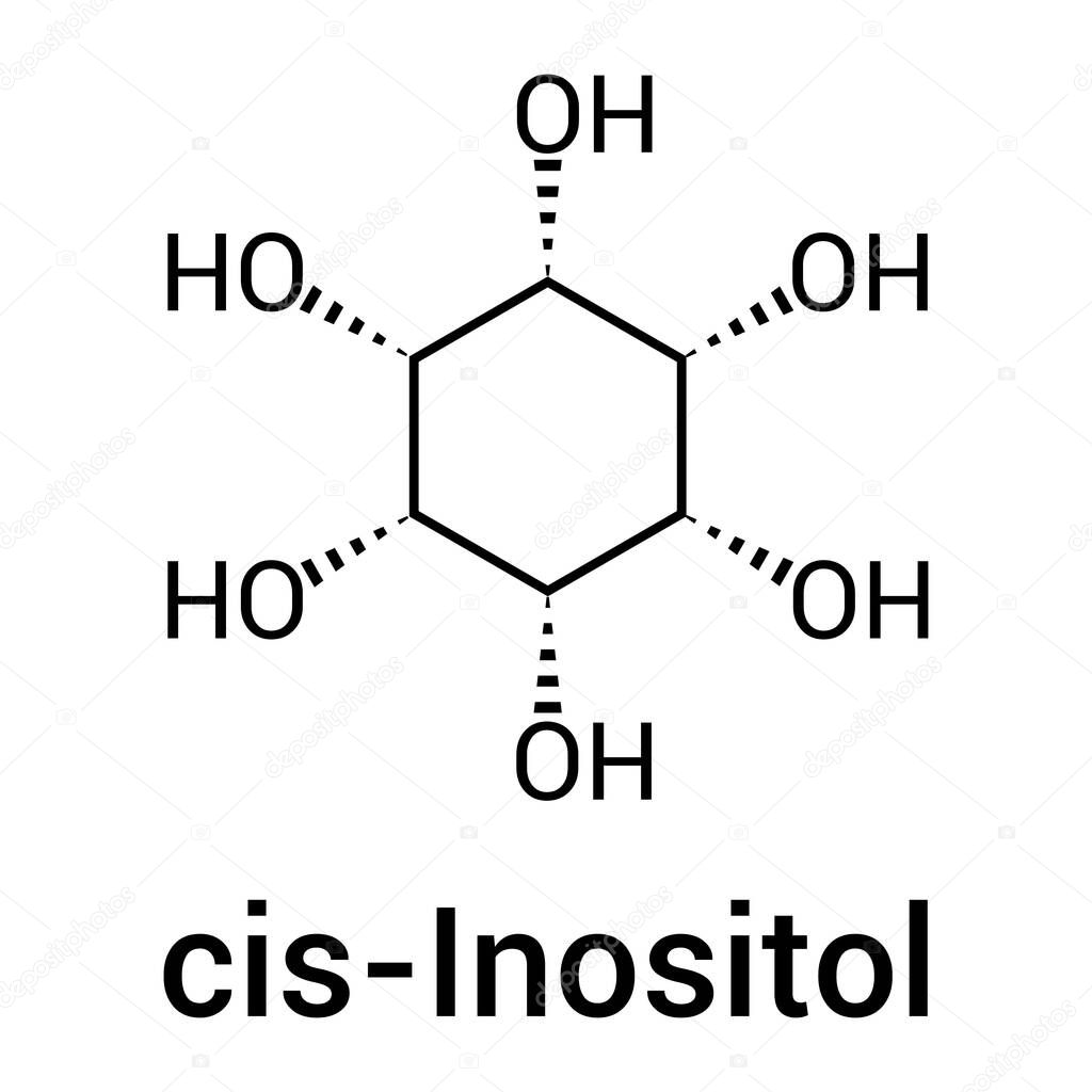 estructura química del cis-inositol (C6H12O6) 2022