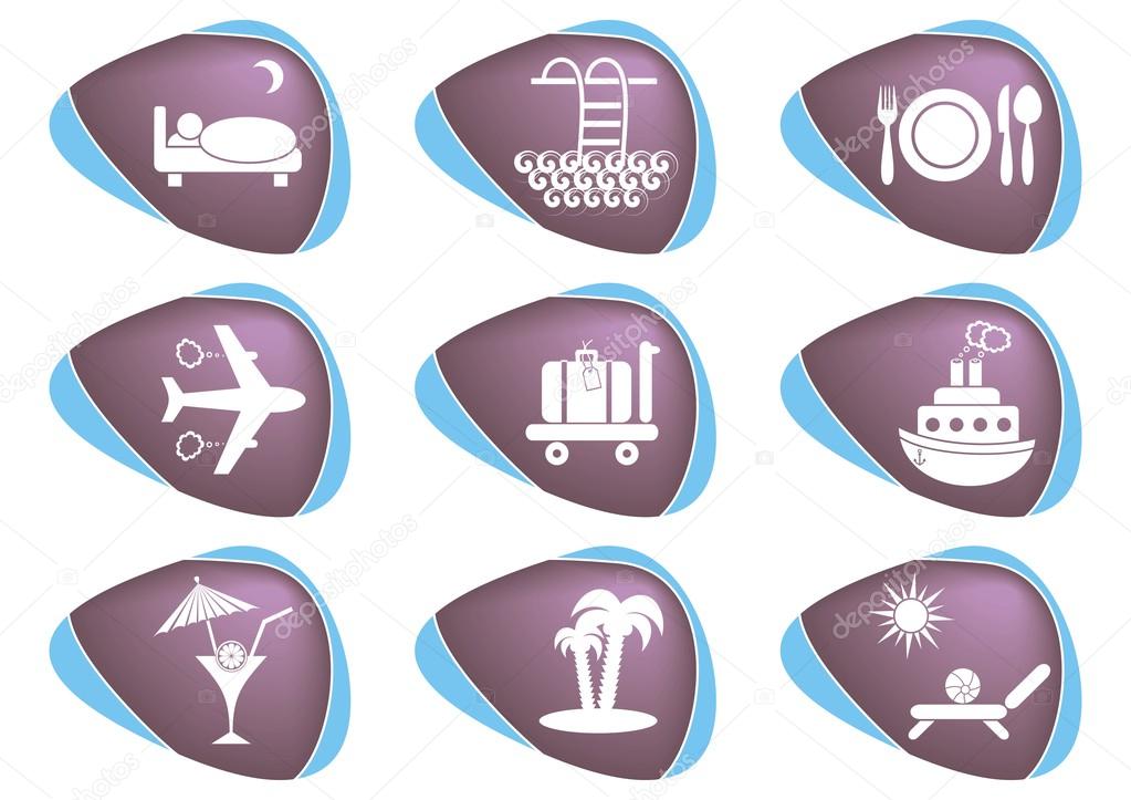 Travelling and accommodation icons Stock Vector by ©blumer-1979 20175271