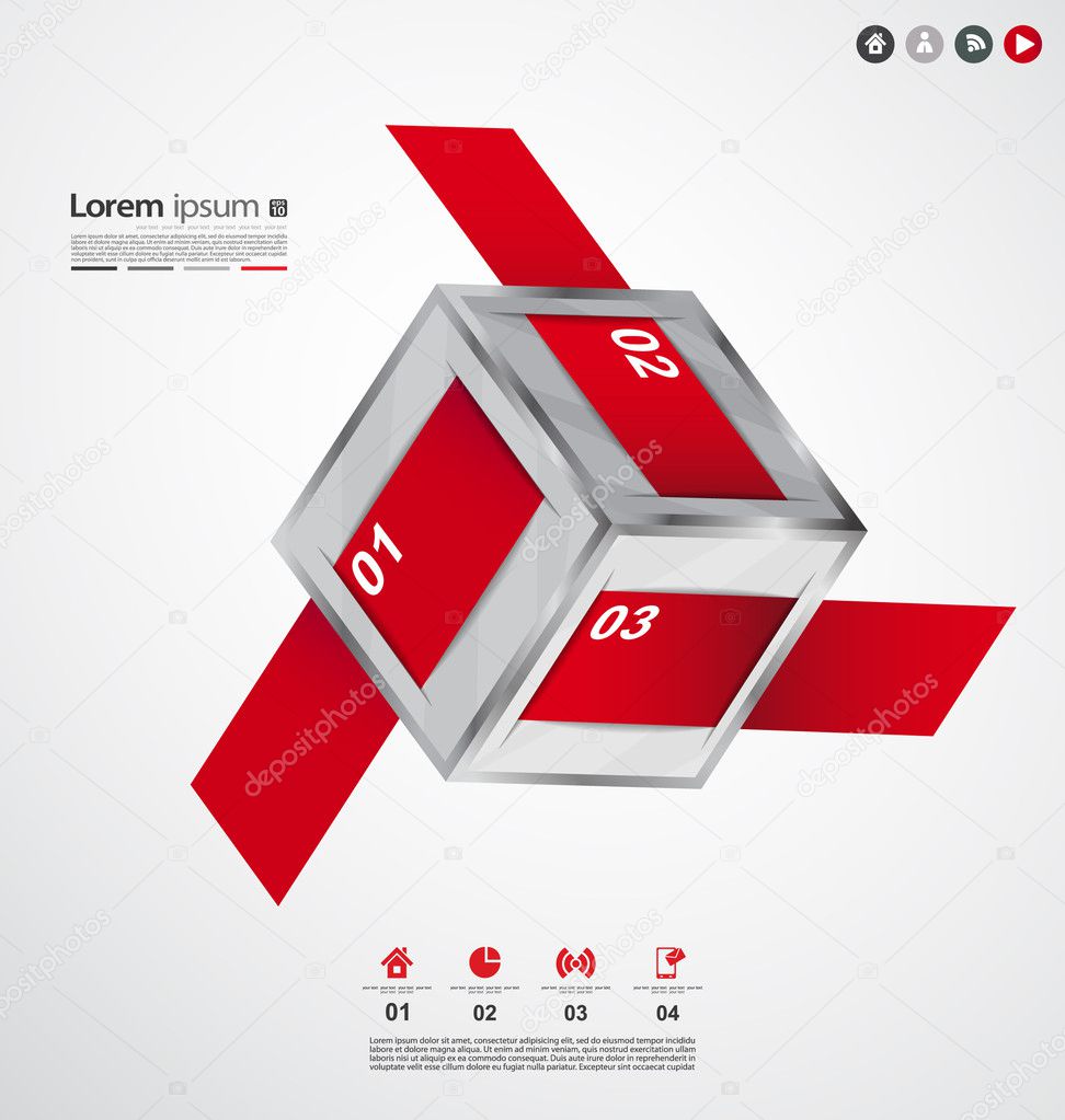 Moderno cubo largo infografía banners vector Vector de stock #28123509 ...