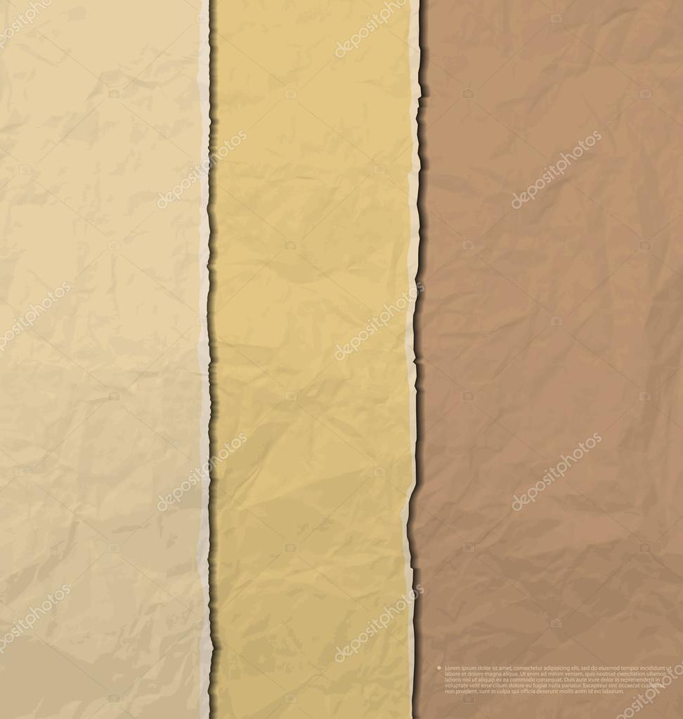Torn brown creased paper background vector Stock Vector Image by ...