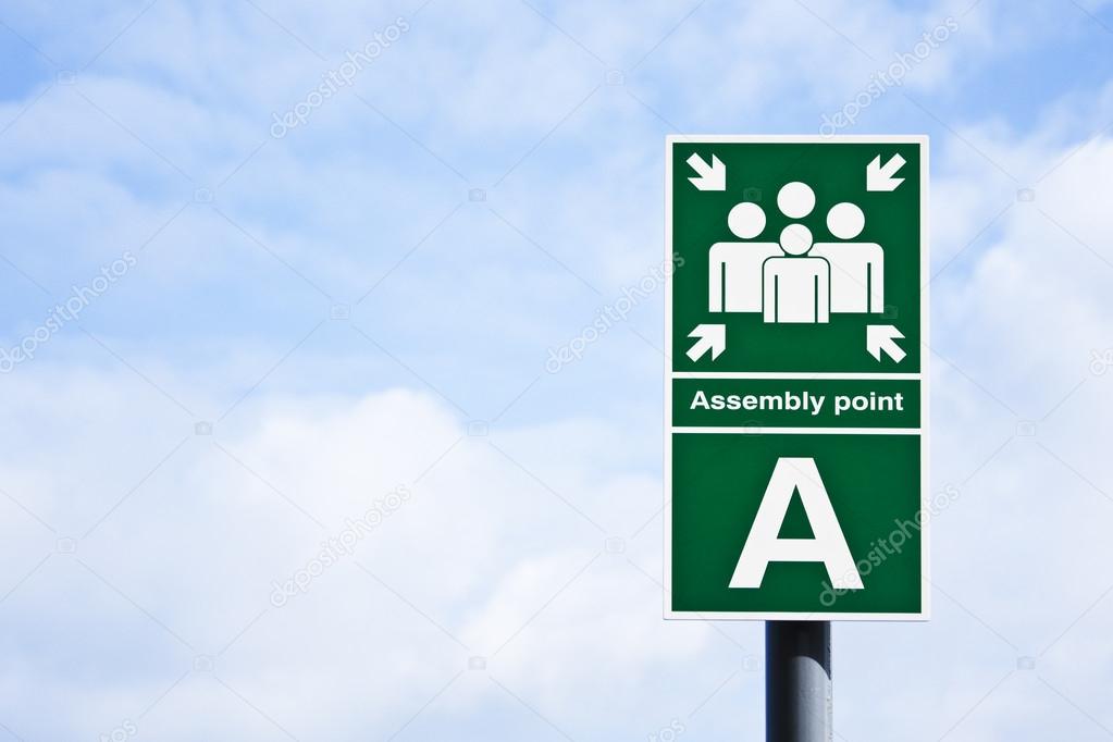 ' Assembly point' sign Stock Photo by ©SergeBertasiusPhotography 16780699