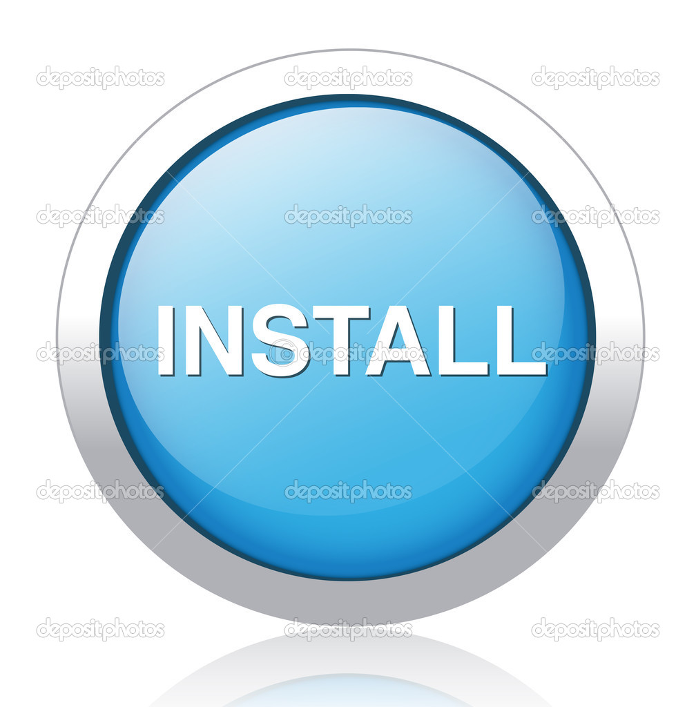 INSTALL silver blue button design Stock Vector by ©sarahdesign85 41584411