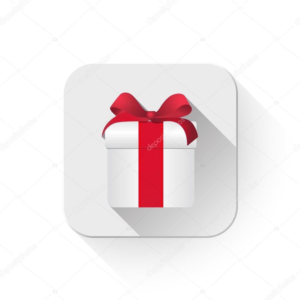 Gift box With long shadow over app button Stock Vector Image by ...