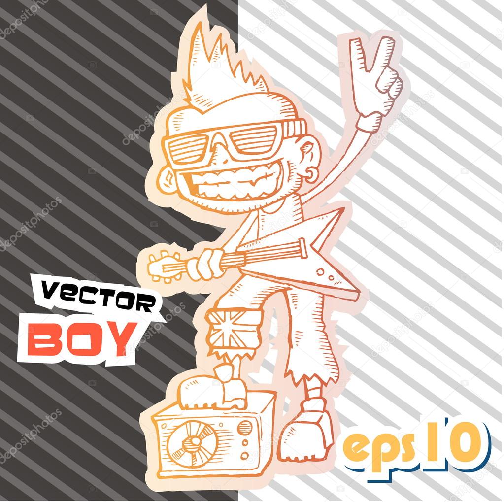 Dibujos animados punk rock Vector de stock #16792761 de ©hiro-hideki