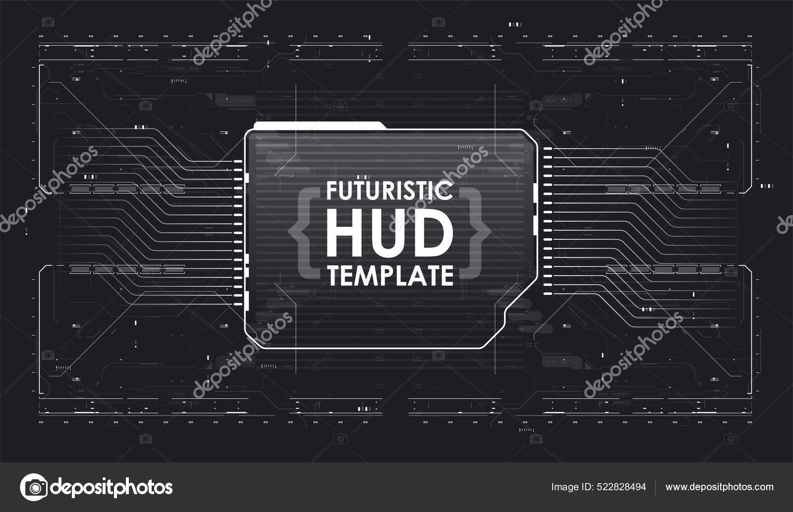 Futuristic Head Display Design High Tech Screen Cyberspace Hud Style ...