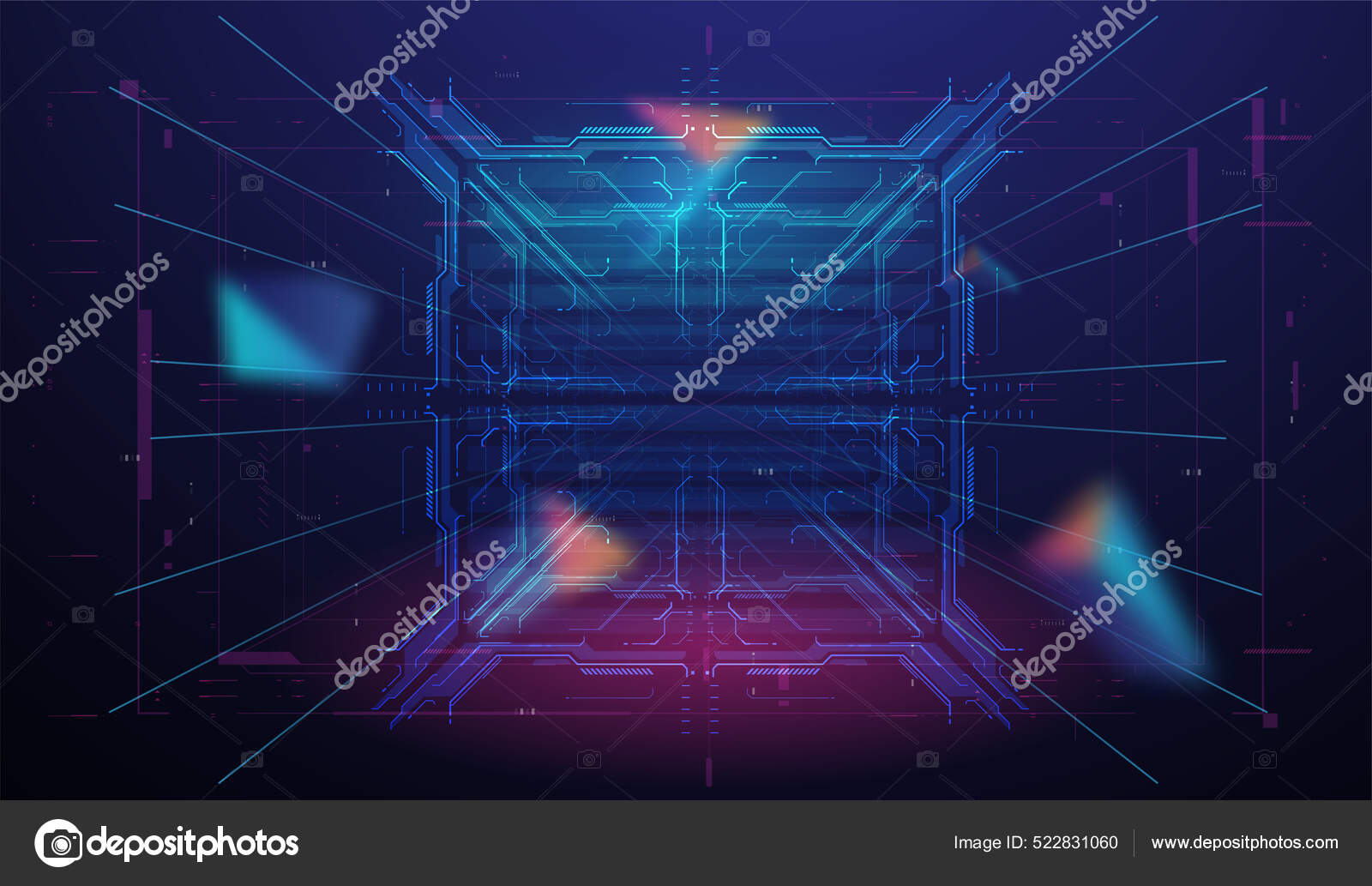 Futuristic Hud Frames Sci Technology Template Design Abstract Layout ...