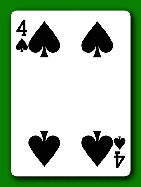 4 Four of Spades playing card with clipping path to remove background ...