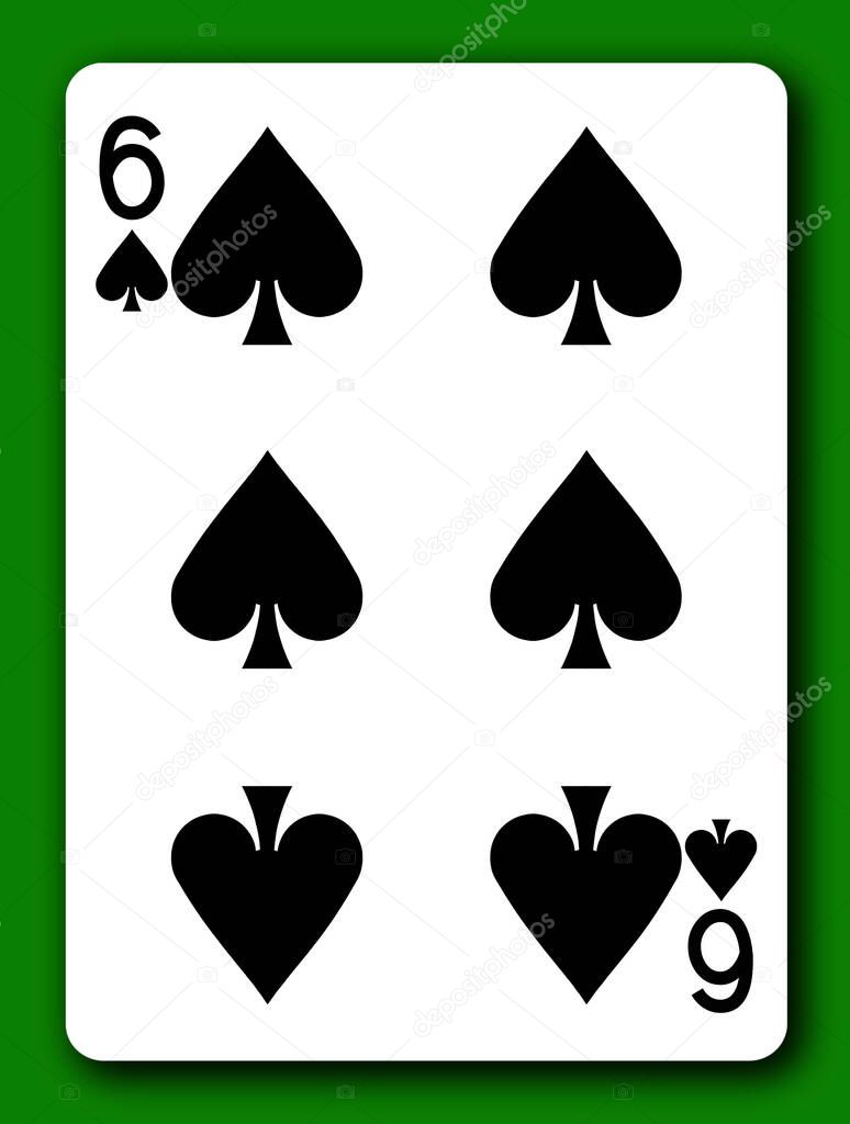 6 Seis de picas jugando a las cartas con la ruta de recorte para ...