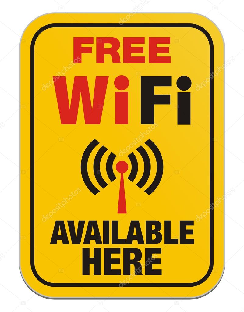 Free wi-fi available here - yellow sign Stock Vector by ©yellomello ...
