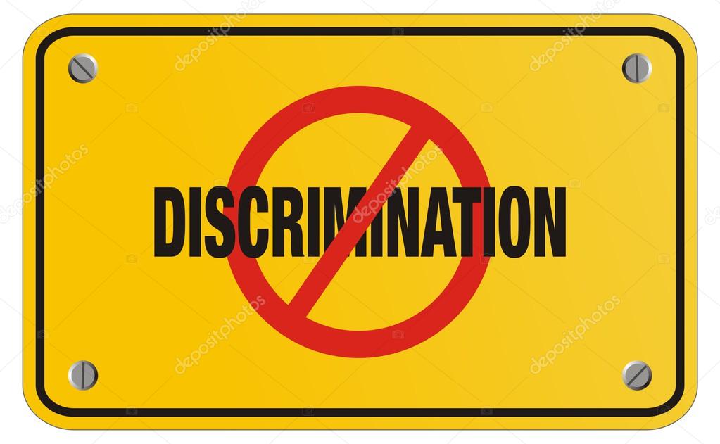 Anti discrimination yellow sign - rectangle sign Stock Vector Image by ...
