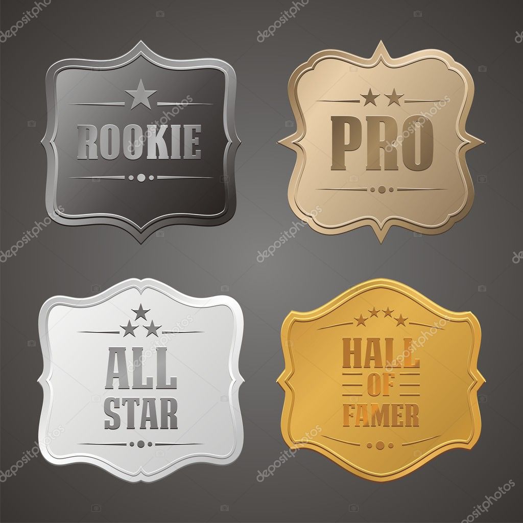 Rookie, pro, all star, hall of famer badge Stock Vector Image by ...