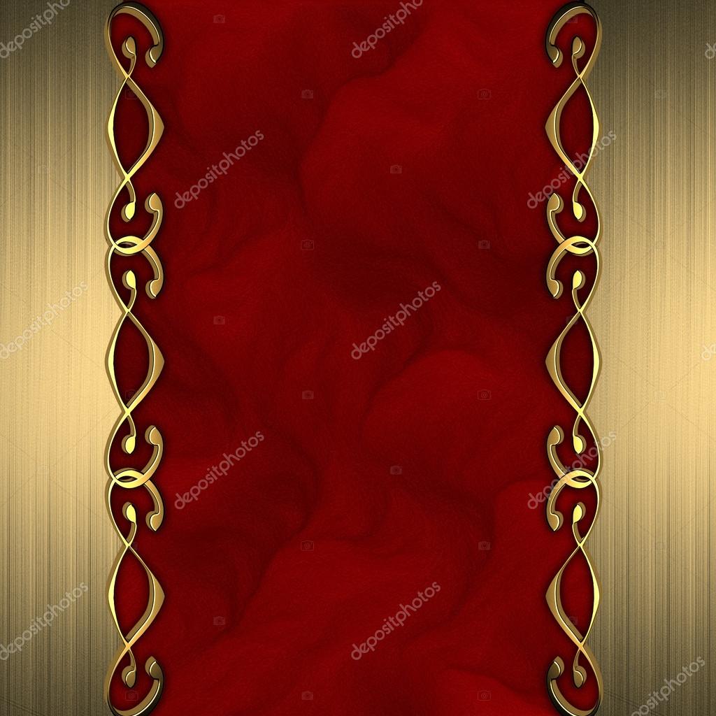Red background with beautiful gold ornaments at the edges — Stock Photo ...