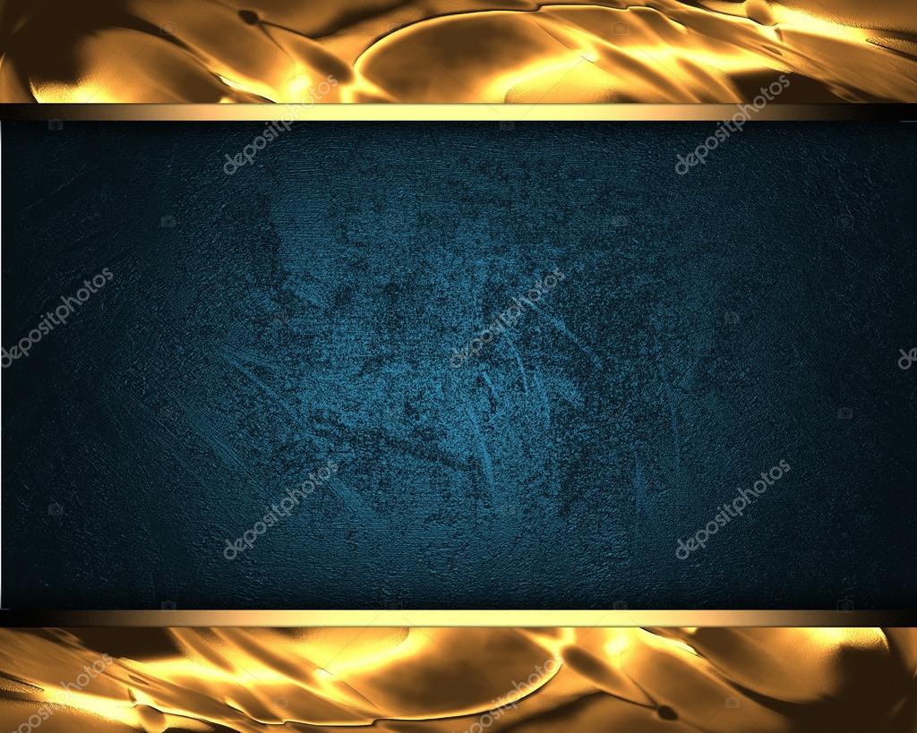 Beautiful gold background with a blue nameplate for writing. Stock ...