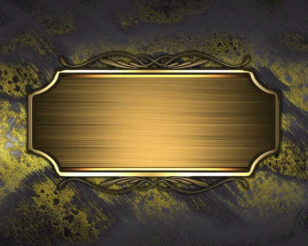 Gold frame with gold edges and a pattern on a abstract gold background ...