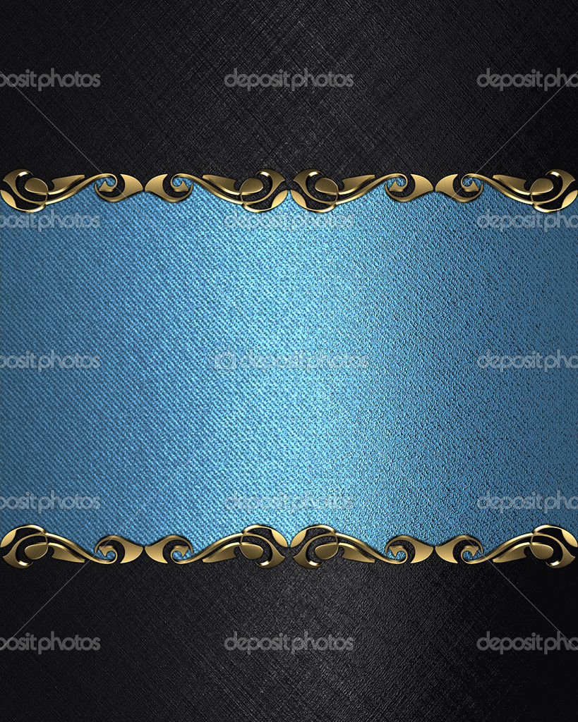 Black background with a blue name plate with patterns on the edges ...