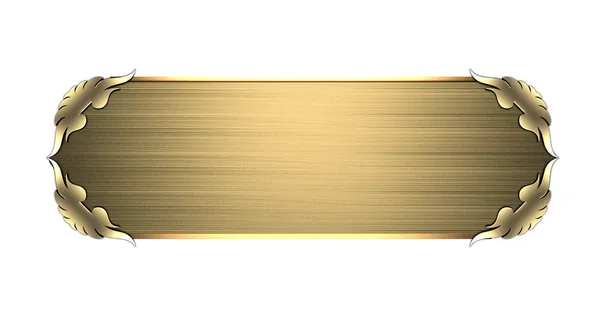 Gold sign with golden frame on white background. Design template ...