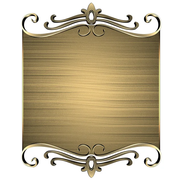 Gold nameplate with gold ornate edges — Stock Photo © SWEviL #38468729