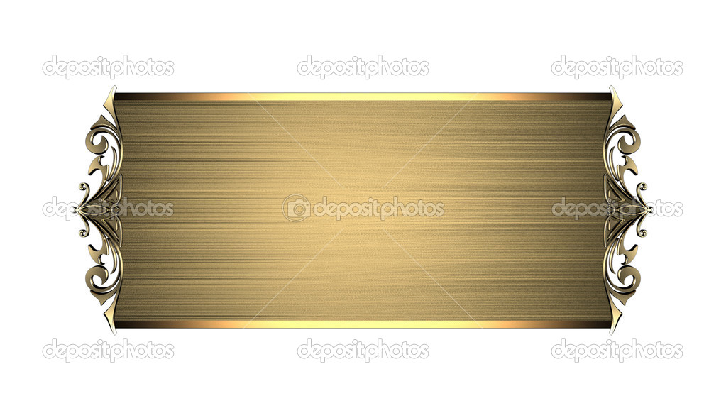 Gold nameplate with gold ornate edges — Stock Photo © SWEviL #38468729