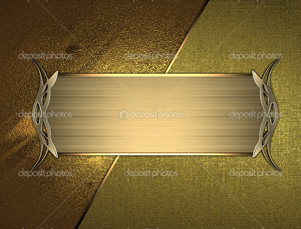 Gold name plate with gold ornate edges, on gold background Stock Photo ...