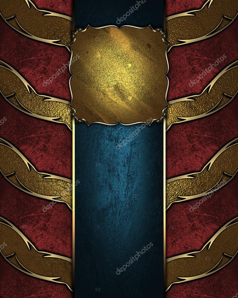 Red ribbons with gold ornate edges with blue nameplate, and gold plate ...