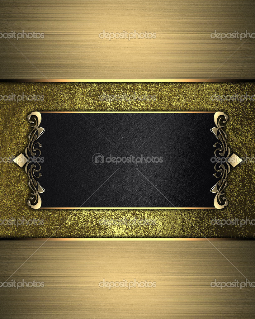 Gold texture with gold ribbons, with nameplate and gold trim — Stock ...