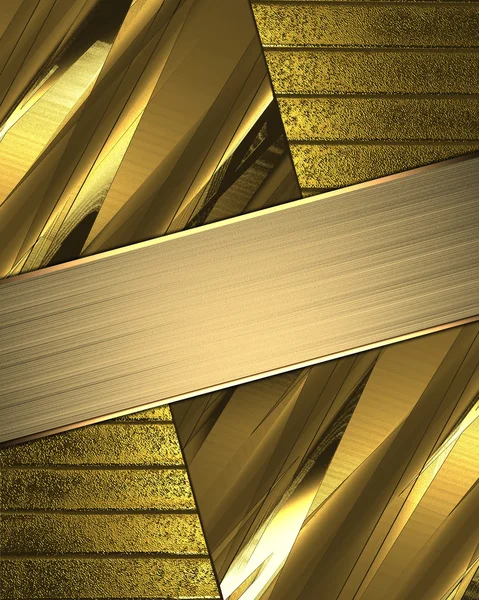 Abstract gold background with gold edges and gold plate. - Stock Image ...
