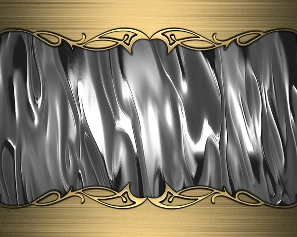 Gold frame with gold edges and a pattern on a abstract gold background ...