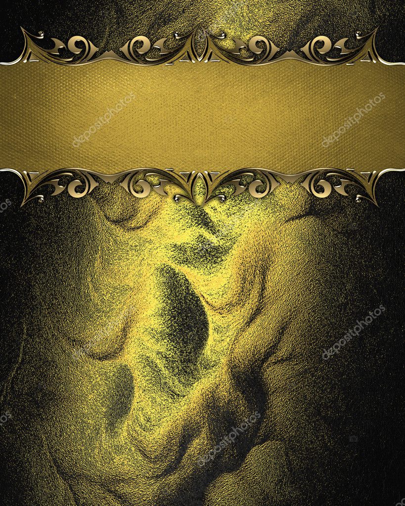 Beautiful golden background with gold plate with gold trim Stock ...