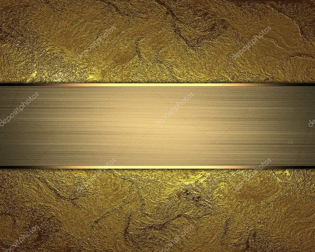Grunge gold background with a gold plated for the writing Stock Photo ...