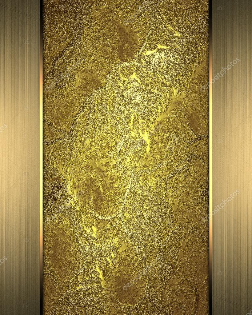 Grunge gold background with a gold plated for the writing Stock Photo ...