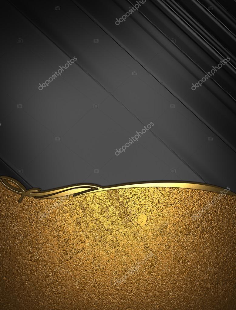 Gold name plate with gold ornate edges on black background Stock Photo ...