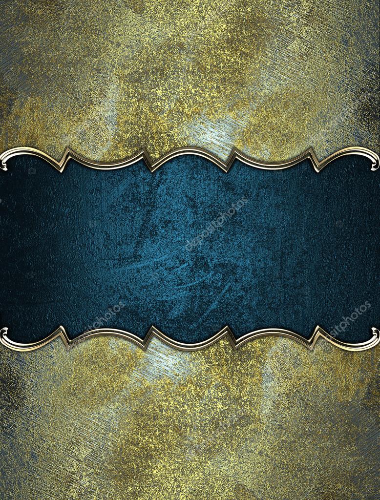 Blue name plate with gold ornate edges on shabby background — Stock ...