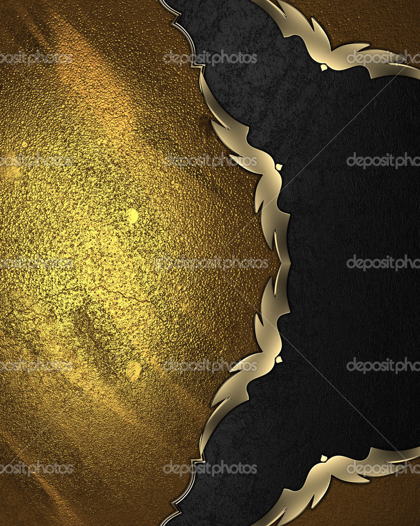 Grunge gold background with black cutout with gold trim Stock Photo by ...