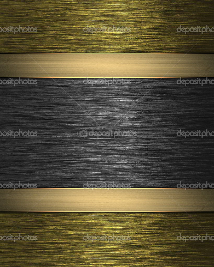 Yellow metallic background with gray plate. Design template Stock Photo ...